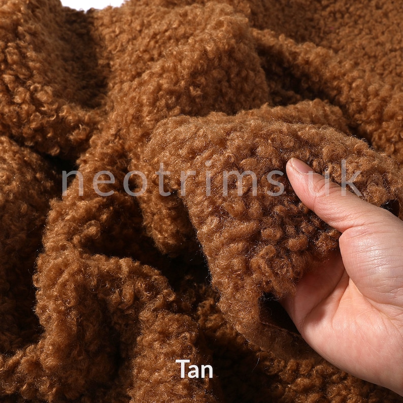 Fur Fabric Faux Sheeps Wool Curly Boucle Looped Plush Furry Vegan ...
