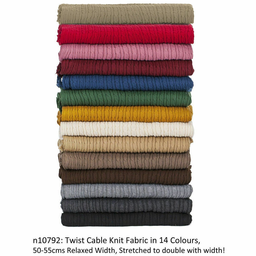 Cable Knit Jersey Fabric,chunky Sweater Knit Rib Half Meter Stretch ...