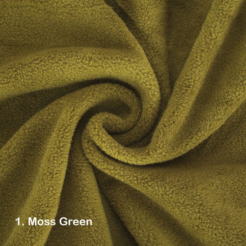 Moss Green Polar Fleece Fabric, Anti Pill Finish, Medium 320 Grams ...