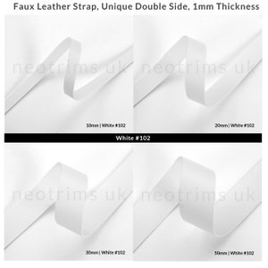 Faux Leather Strap Binding Ribbon Trim Double Sided Thick Trimming Flat Tape Cord in 15 Colors ...