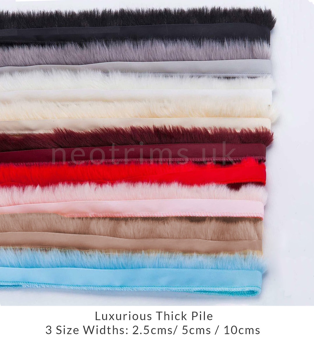 Faux Fur Trimming on Satin Ribbon,furry Edge to Trim Sew Apparel,toys ...