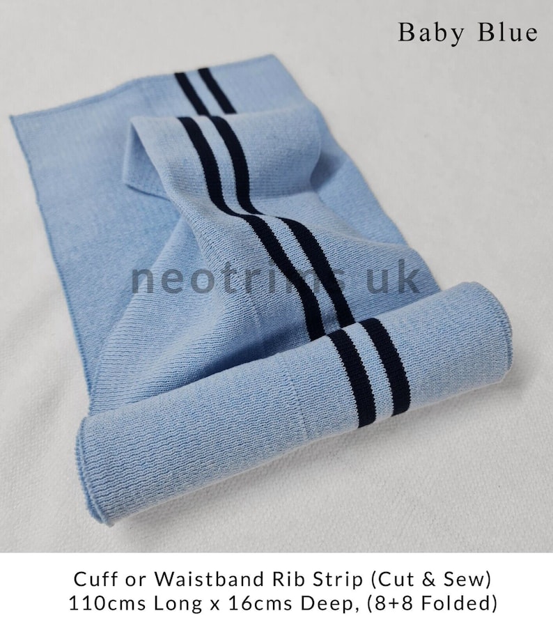 Knit Rib Waistband Cuff & Neckband Ribbing Welt Striped Ribbing Trim to ...