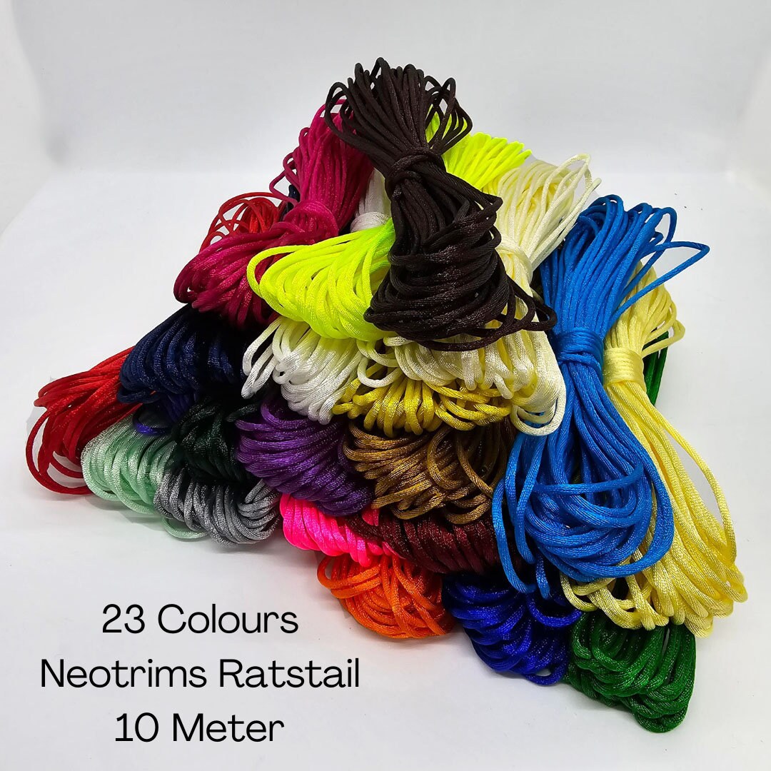 10 Meters Rattail Cord Silky Satin 2mm Rat Tail Jewellery Making ...