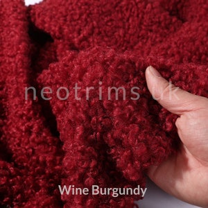 Fur Fabric Faux Sheeps Wool Curly Boucle Looped Plush Furry Vegan ...