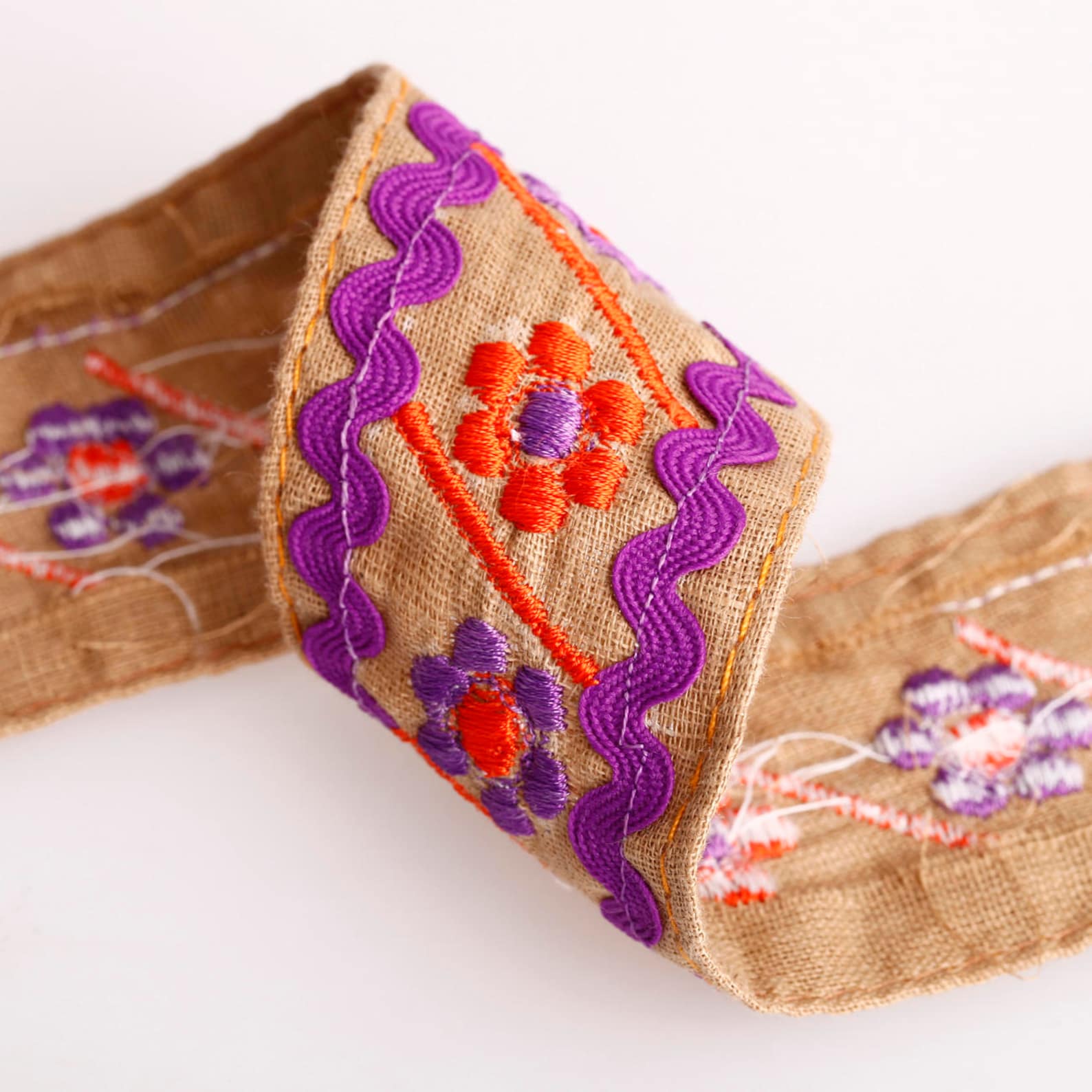 Patchwork Style Embroidery and Rick Rack Ribbon Trimming - Etsy UK