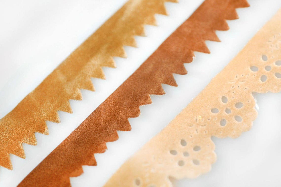 Velvet Mock Suede Ribbons Trimming Cut Work Scalloped Zig - Etsy UK