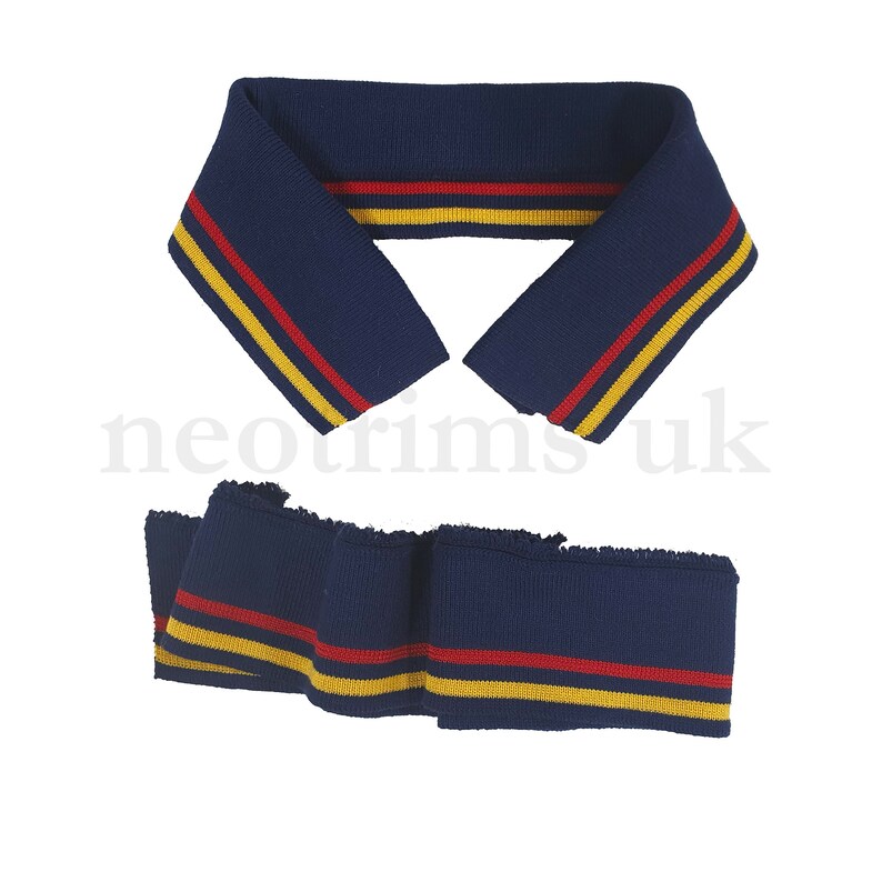 Rib Knit Collar & Cuff Set NAVY2 Collars 2 Cuff Strip.flat - Etsy