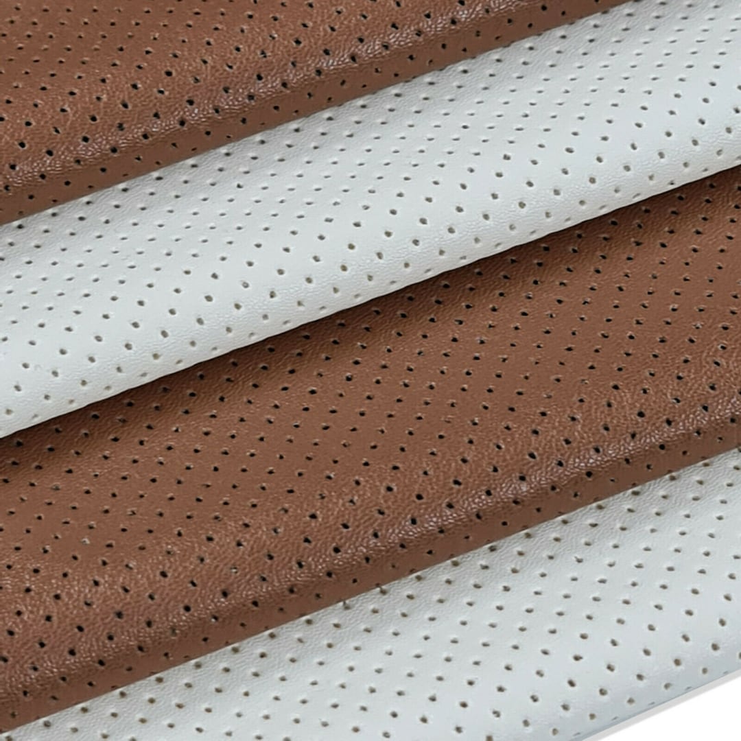 FAUX LEATHER PU Aertex Eyelet Fabric Fat Square,stretch Soft Material ...
