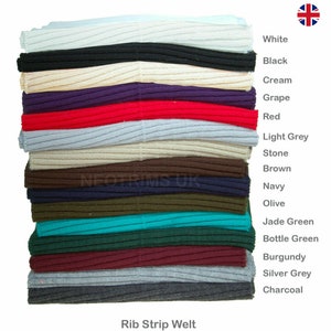 Rib Knit Cuff Ribbing Fabric Trim Tubular Cuffing Pair & Matching ...