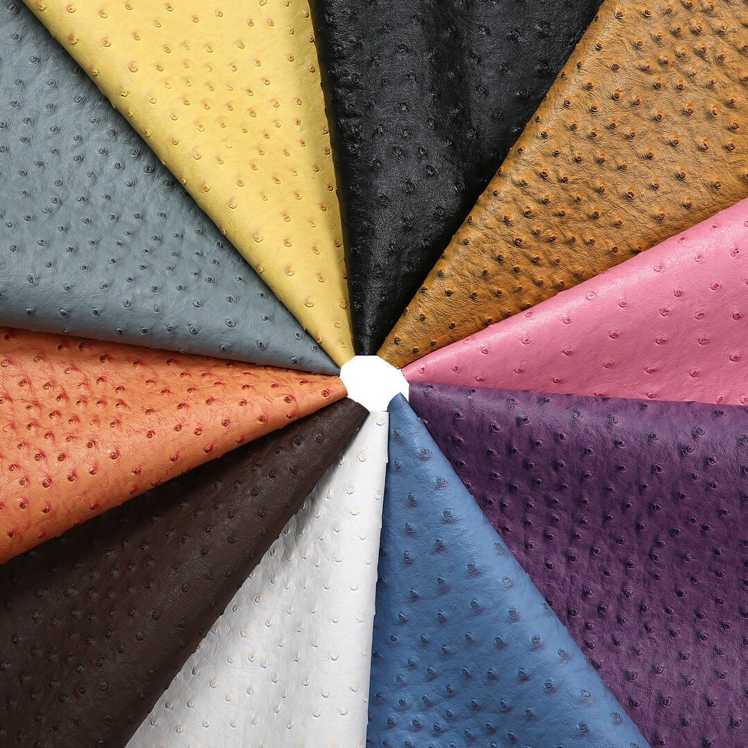 PU Ostrich Skin Texture Leatherette Fabric crafts Material semi Sheen wipeable.home Decor accessories apparel and Upholstery Etsy
