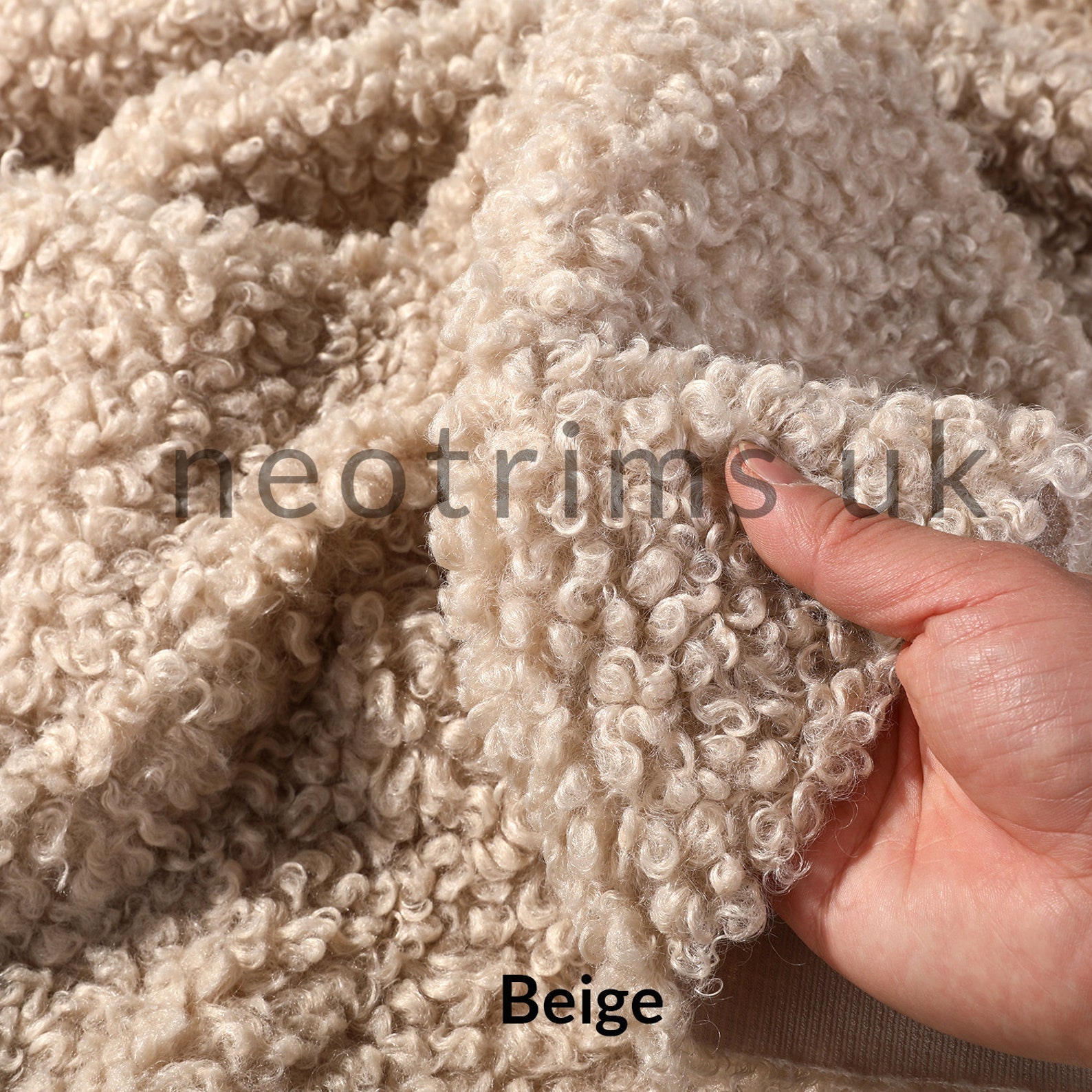 Fur Fabric Faux Sheeps Wool Curly Boucle Looped Plush Furry Vegan ...