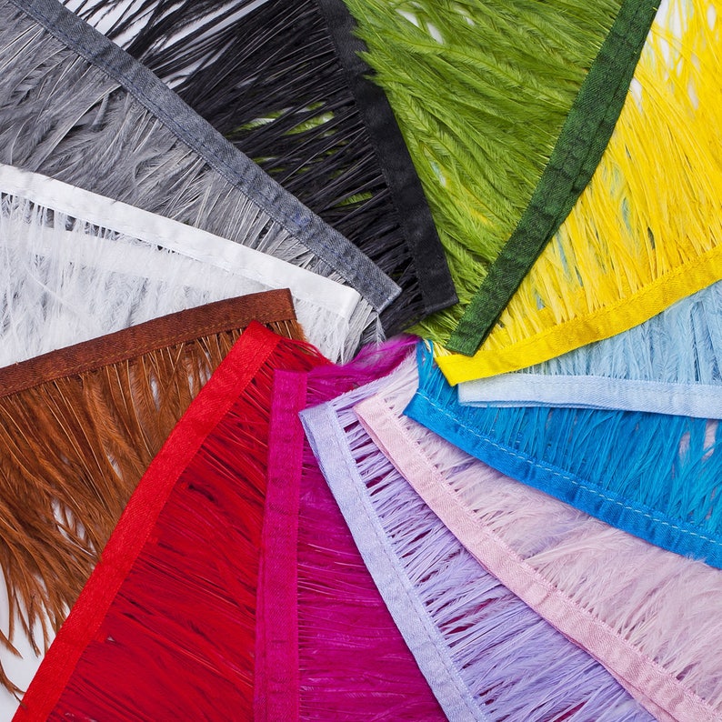 Ostrich Feather Fur Ribbon, Trimming Fringe, Fire Retardant Finish ...