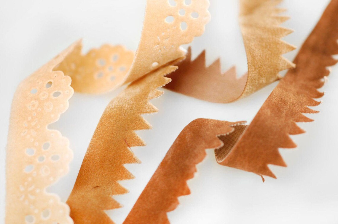 Velvet Mock Suede Ribbons Trimming Cut Work Scalloped Zig - Etsy UK