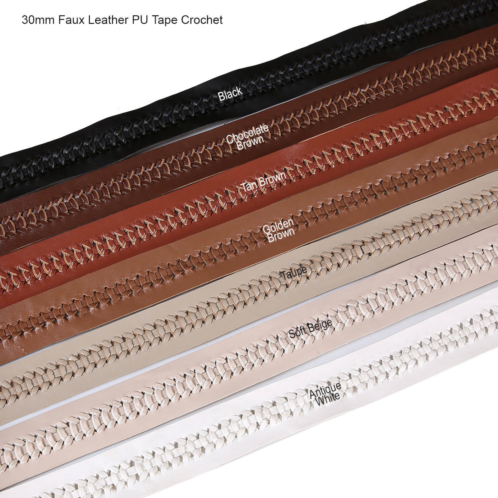 30mm Faux Leather PU Ribbon Strap Tape Trimming | Etsy