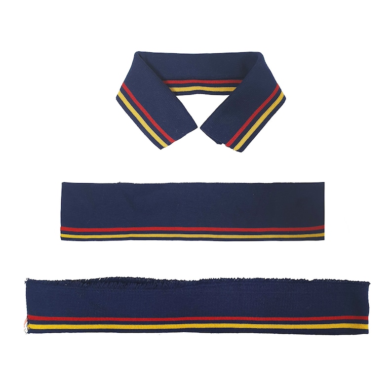 Rib Knit Collar & Cuff Set NAVY2 Collars 2 Cuff Strip.flat - Etsy