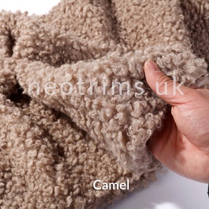 Fur Fabric Faux Sheeps Wool Curly Boucle Looped Plush Furry Vegan ...