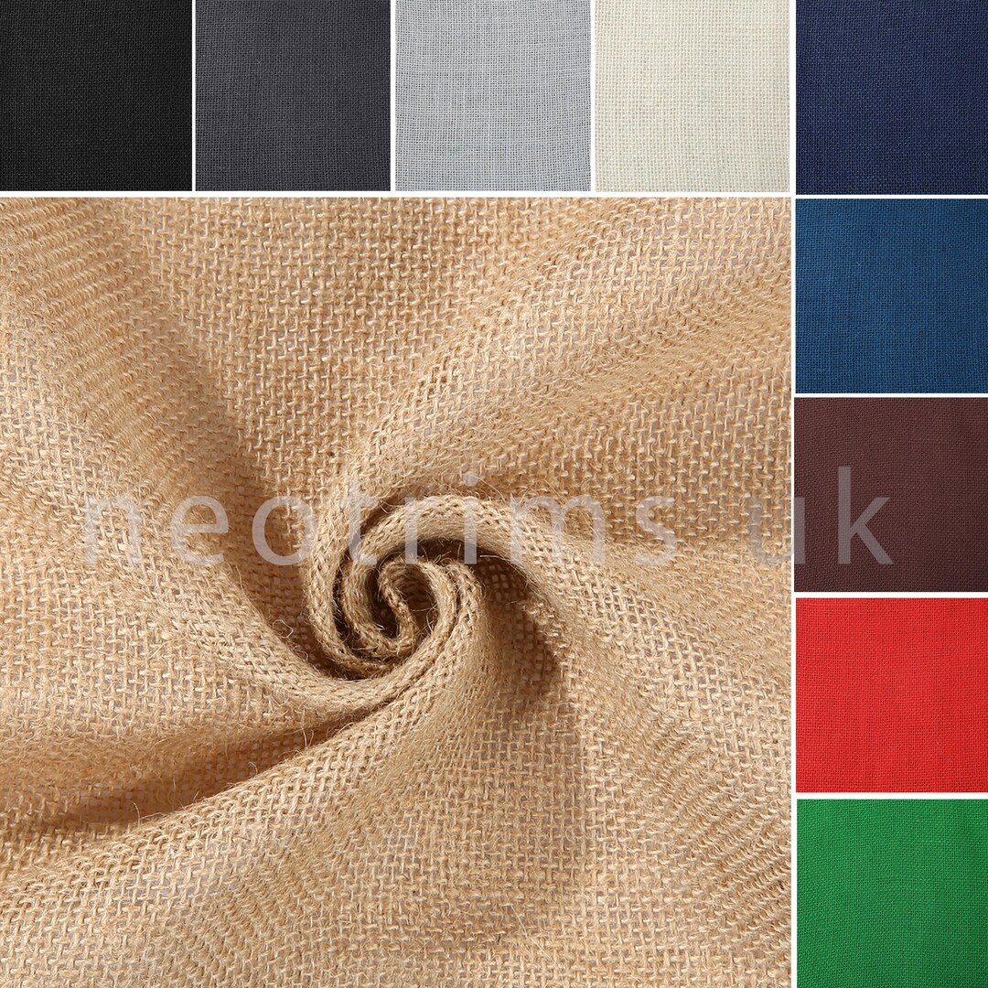 Dyed Jute Hessian Fabric,5 Colours 60 Inch Extra Wide Cloth Burlap ...