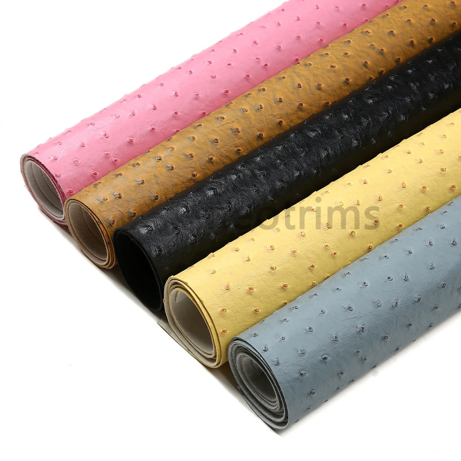 PU Ostrich Skin Texture Leatherette Fabric,crafts Material,semi Sheen ...