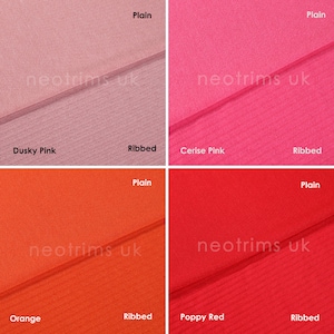 Ribbed Knit Fabric Jersey Stretch Material Plain and Rib Pattern Mix ...