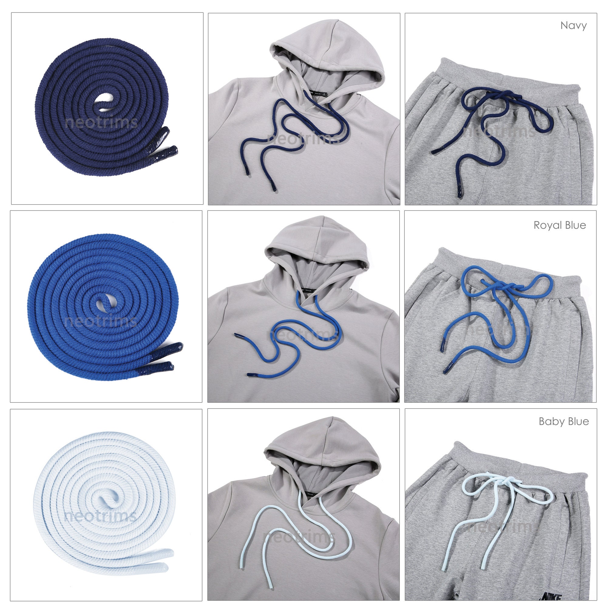 Hoodie Drawstring Cord,tipped Stoppers 100% Cotton.finest Quality Round ...
