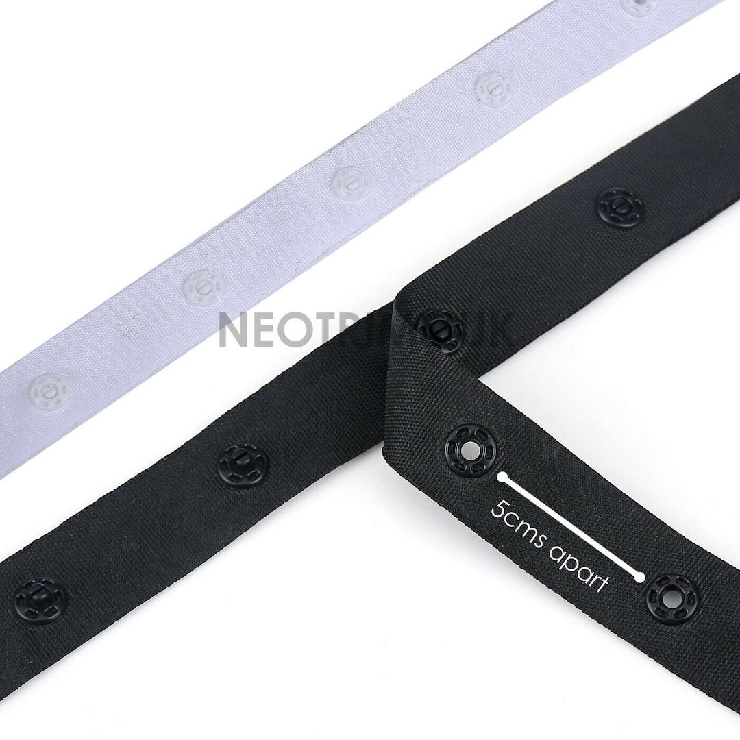 Snap Popper Tape Fasten Ribbon,press Fastening Studs Trim, 5cm Spacing ...