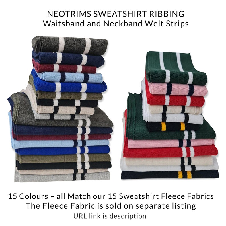 Knit Rib Waistband Cuff & Neckband Ribbing Welt Striped Ribbing Trim to ...