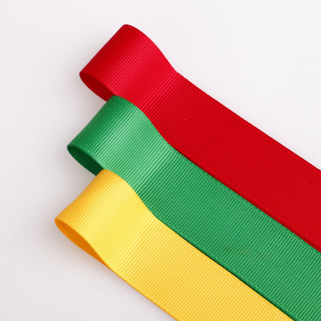 Grosgrain Ribbon Jamaican Rasta Colors Costume Green Yellow Red 25mm ...