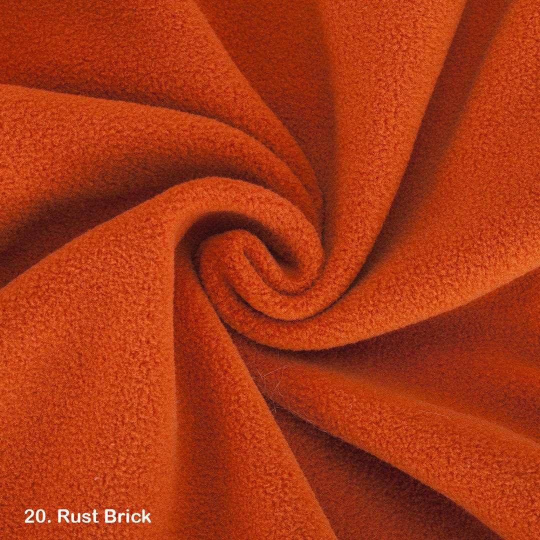 Rust Brick Polar Fleece Fabric, Anti Pill Finish, Medium 320 Grams ...