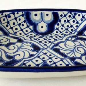 Blue Hand Painted Talavera Serving Dish - Etsy