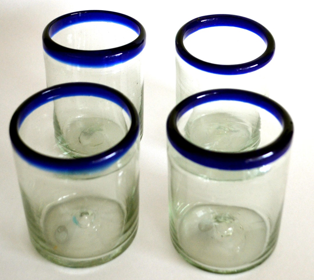 Set of 4 Tall Handblown Rocks Glasses 10 Oz - Etsy