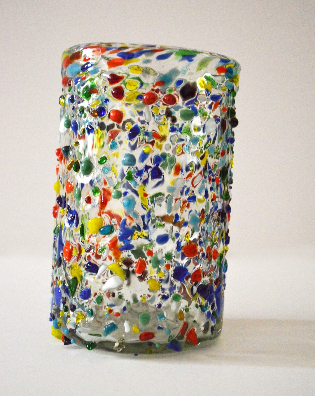 Colorful Sparks Water Glass Handblown 16 Oz - Etsy