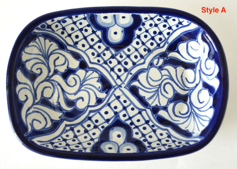 Blue Hand Painted Talavera Serving Dish - Etsy