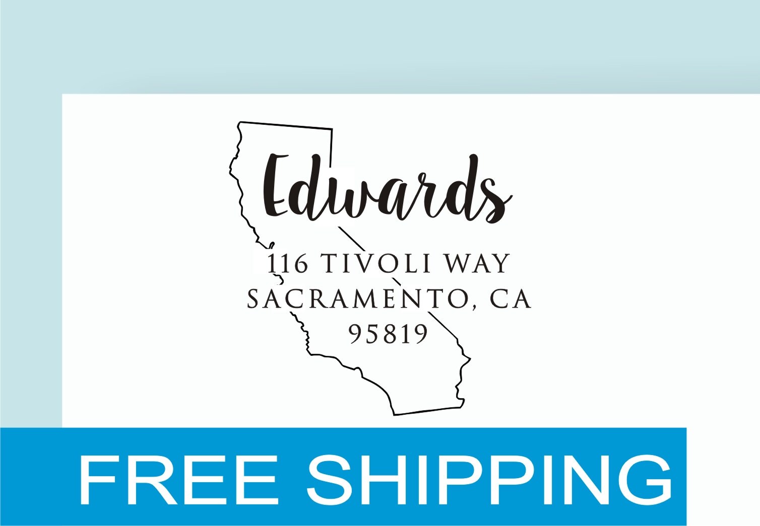 California Address Stamp State Address Stamp Custom Address | Etsy
