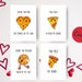 PRINTABLE Cute Pizza Valentine Cards - Set of 4 | Instant Download ...