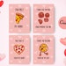 PRINTABLE Cute Pizza Valentine Cards Set of 4 Instant Download Funny ...
