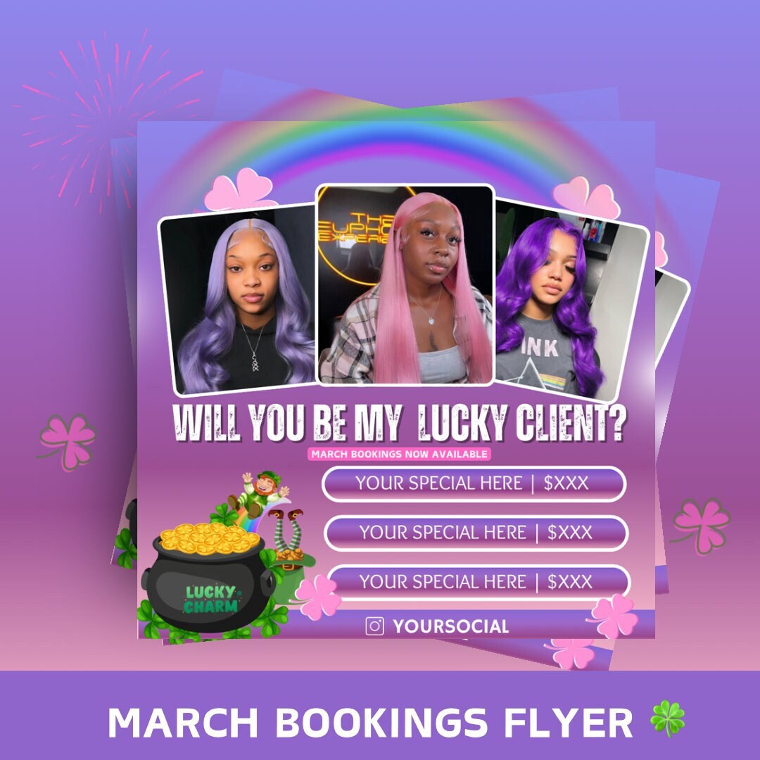 March Booking Flyer, March Books Open, St Patricks Day Flyer, Book Now ...
