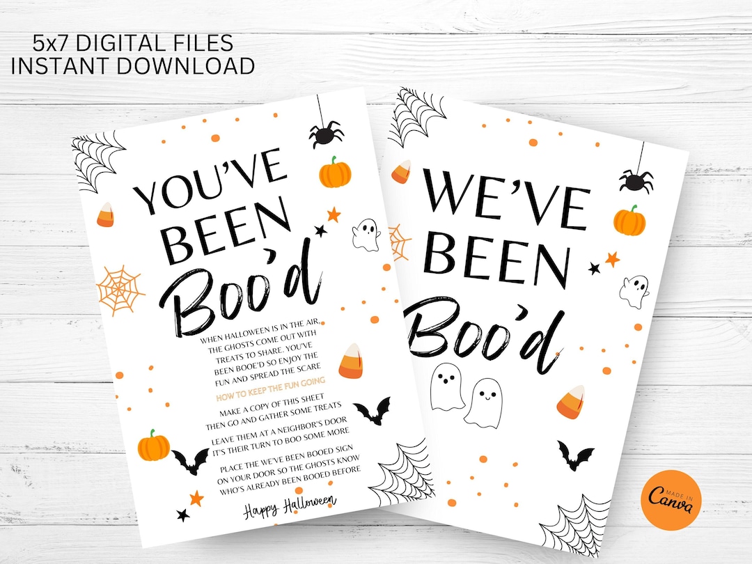 You've Been Booed Printable, We’ve Been Booed, Editable Halloween Sign ...