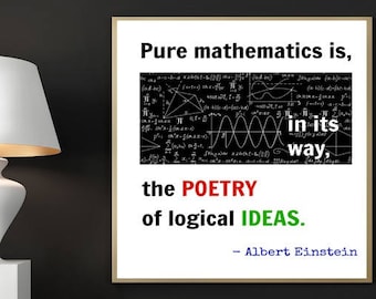Einstein Print, Digital Print, Printable Art, Science Quote, Math ...