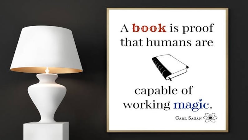 Carl Sagan Print, Digital Print, Printable Art, A Book is Proof That ...