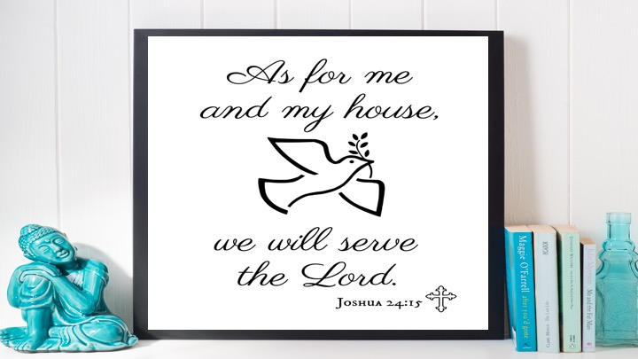 Bible Verse Print Joshua 24:15 As For Me and My House We | Etsy