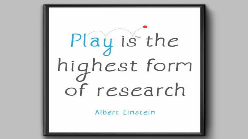 Albert Einstein Print, Play is the Highest Form of Research, Digital ...