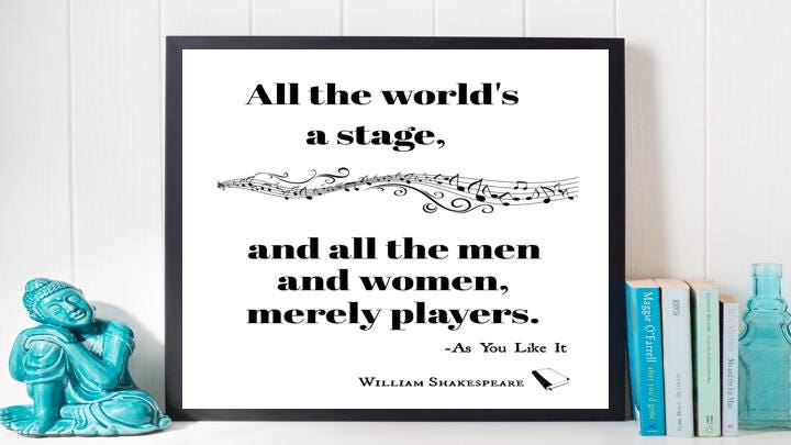 William Shakespeare, Prints, All the World's A Stage, Printable Art ...