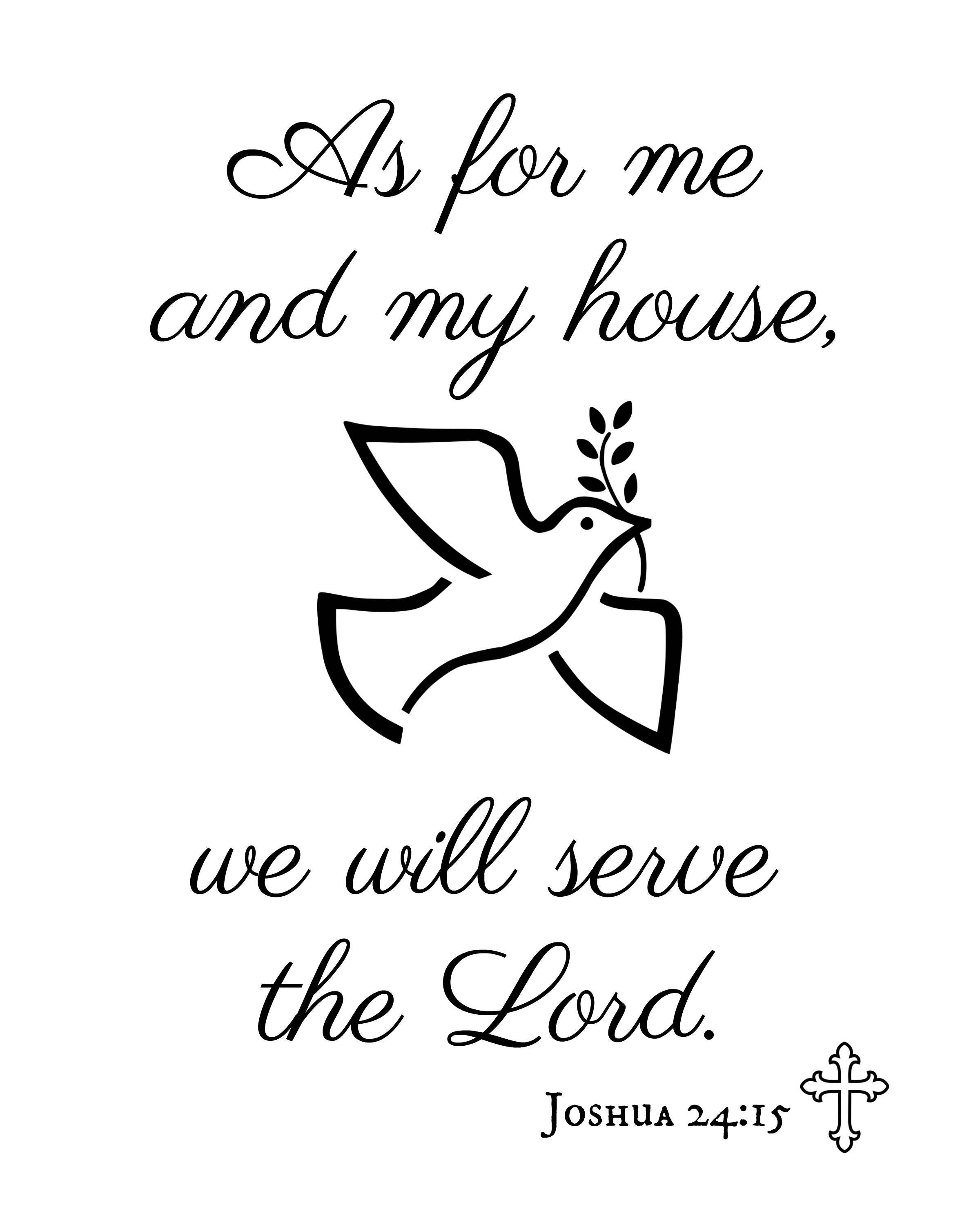 Bible Verse Print Joshua 24:15 As For Me and My House We | Etsy