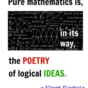 Einstein Print, Digital Print, Printable Art, Math Quote, Math and ...