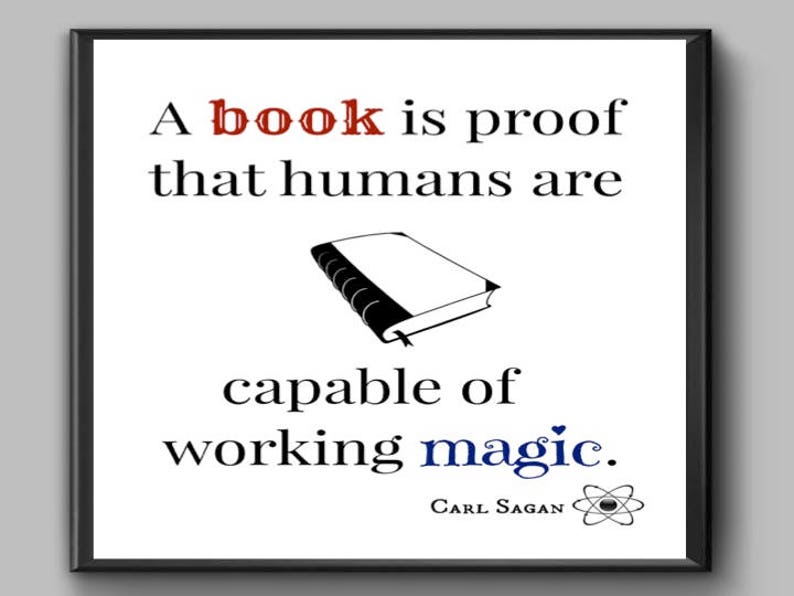 Carl Sagan Print, Digital Print, Printable Art, A Book is Proof That ...