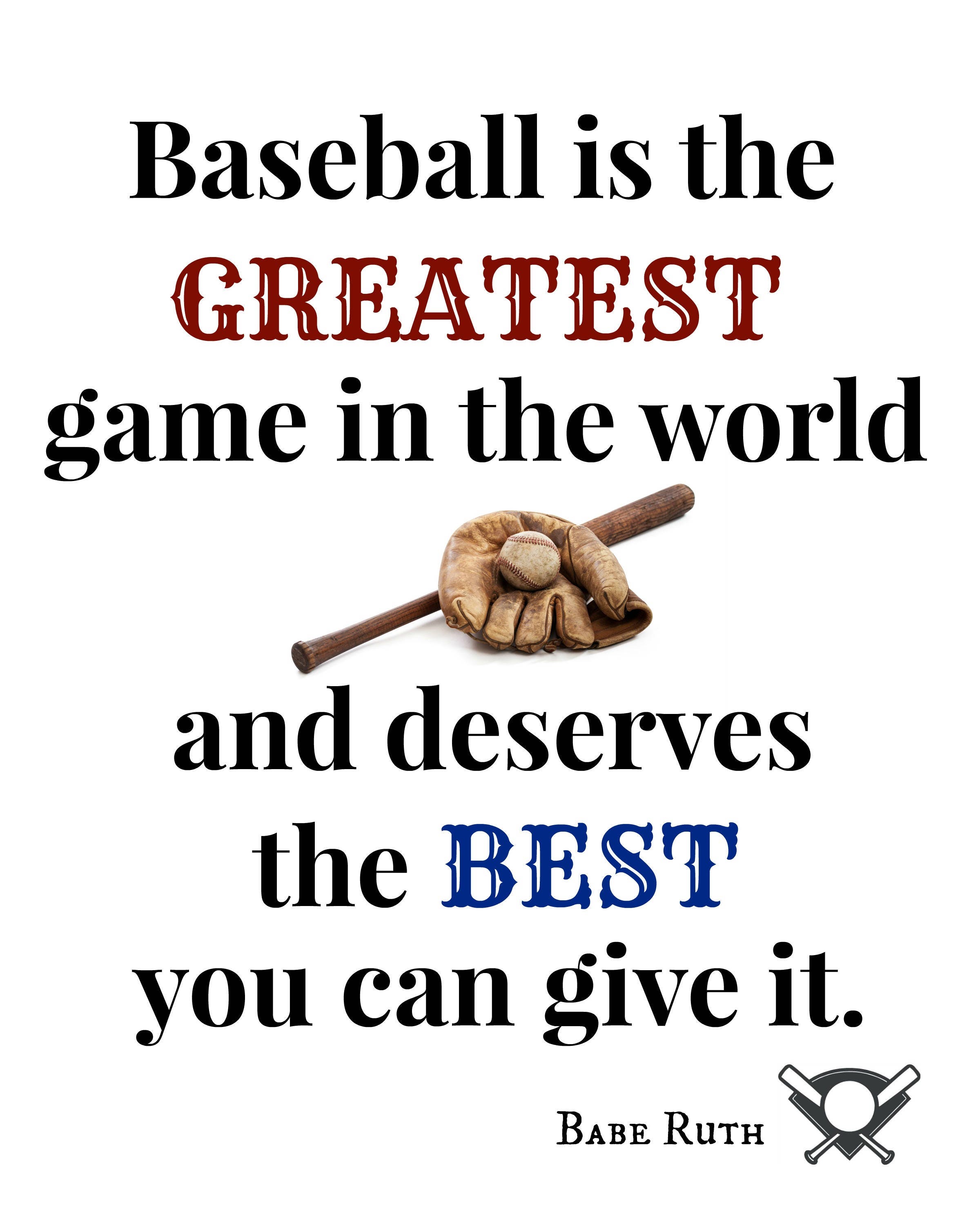 Baseball Prints, It's Hard to Beat a Person Who Never Gives Up ...