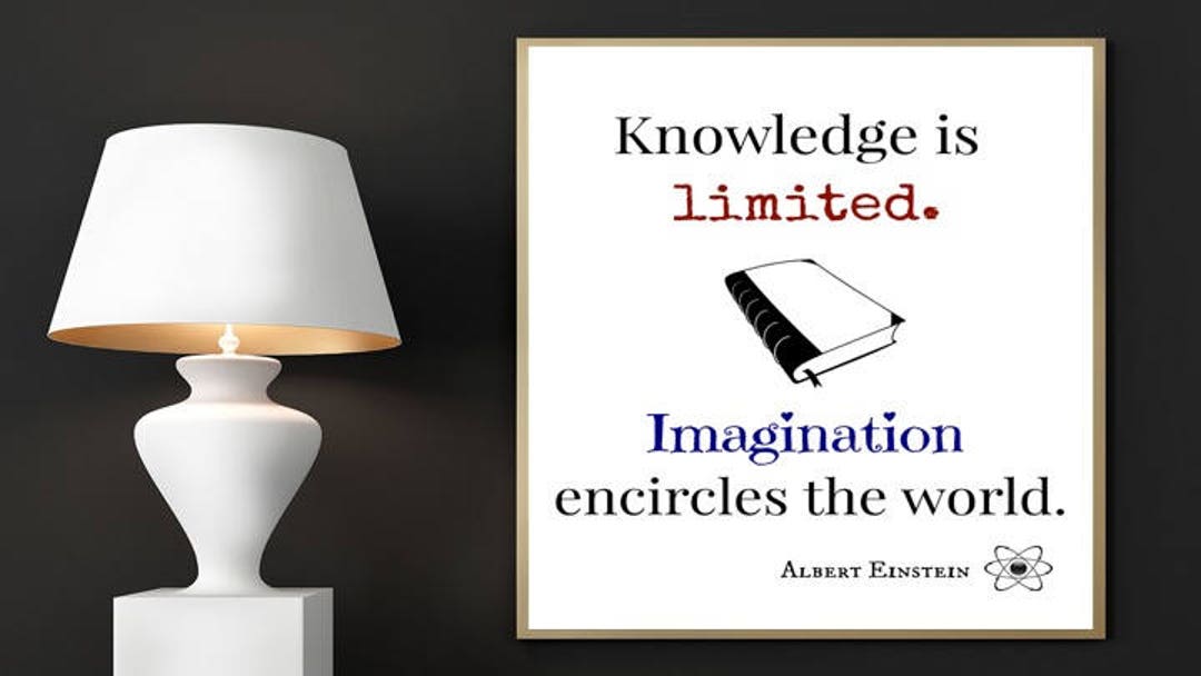 Einstein Print, Knowledge is Limited Imagination Encircles the World ...