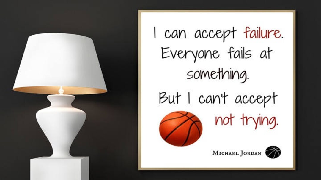 Basketball Print, I Can Accept Failure, Everyone Fails at Something ...