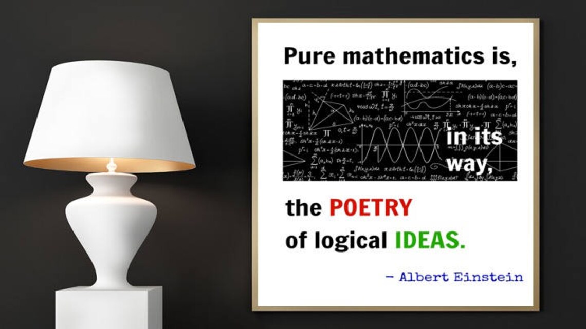 Einstein Print, Digital Print, Printable Art, Math Quote, Math and ...