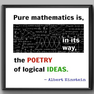 Einstein Print, Digital Print, Printable Art, Math Quote, Math and ...